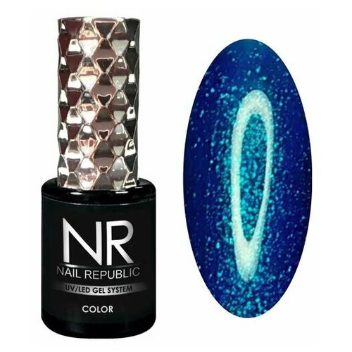 Nail Republic гель-лак для ногтей Color, 10 мл, 10 г, 458 мерцающий лазурный