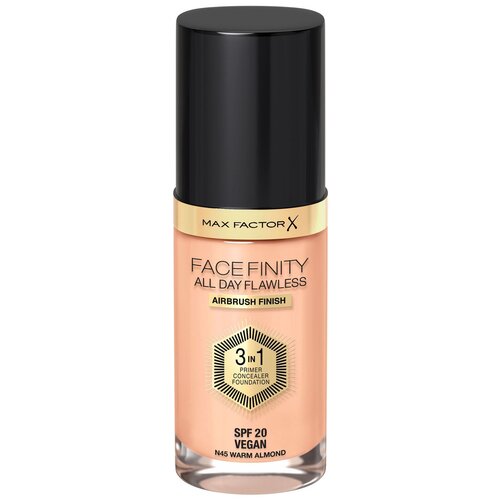 Max Factor Тональная эмульсия Facefinity All Day Flawless 3-in-1, SPF 20, 30 мл/60 г, оттенок: 45 Warm Almond