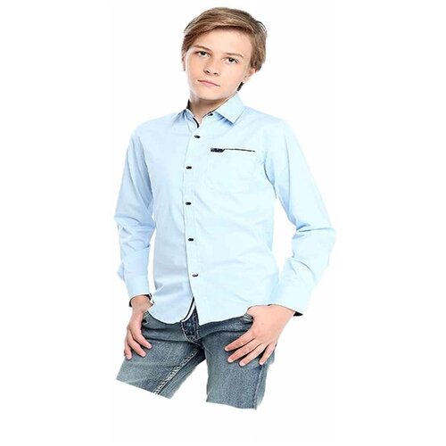 Школьная рубашка Deloras, размер 170, голубой