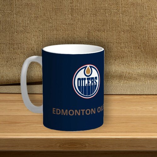Кружка сувенир, подарок, нхл "Эдмонтон Ойлерз / Edmonton Oilers" синяя, 330 мл.