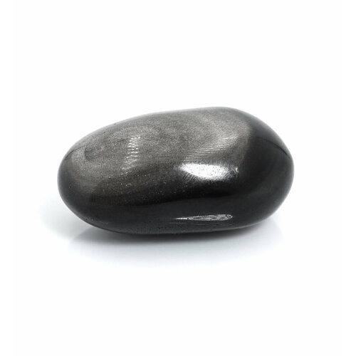 Камень натуральный "Серебристый Обсидиан", галтовка (50-60 г, 48-56 мм)
