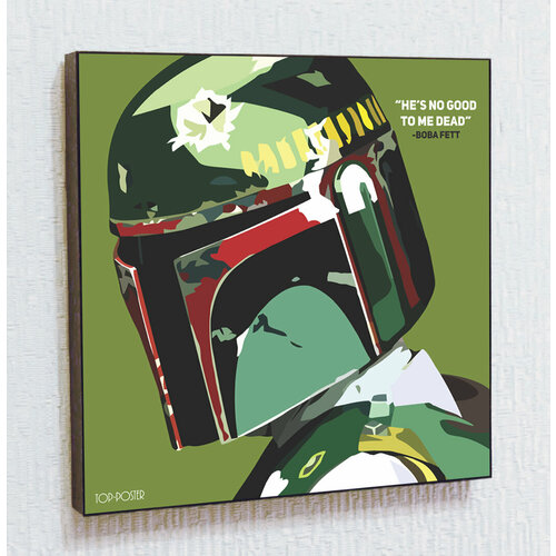 Картина постер Боба Фетт в стиле ПОП-АРТ в рамке с креплением / Звёздные войны / Star Wars / Top Poster