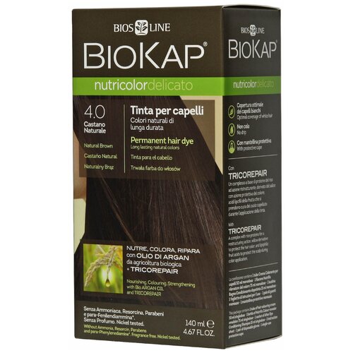 BioKap Nutricolor Delicato стойкая крем-краска для волос, 4.0 коричневый, 140 мл