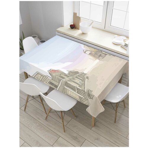 Скатерть прямоугольная JoyArty на кухонный стол "Улица на Диком Западе" из оксфорда, 120x145 см