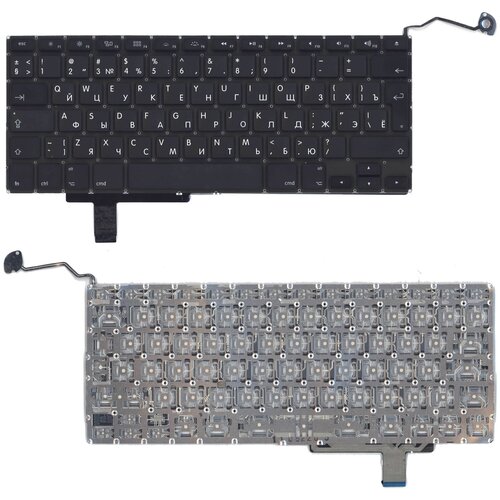 Клавиатура для ноутбука Apple Macbook A1297 черная с подсветкой, большой Enter