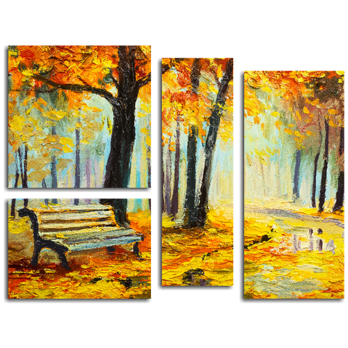 Модульная картина Осенний парк, Картина 72х52 см