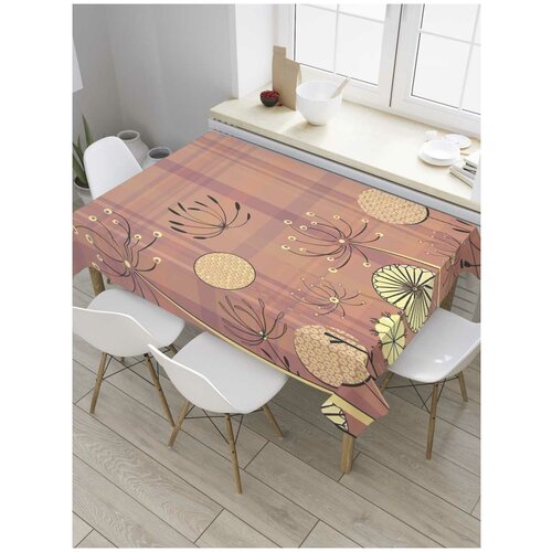 Скатерть прямоугольная JoyArty на кухонный стол "Коралловая поляна" из оксфорда, 180x145 см