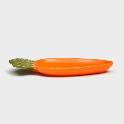 Керамика ручной работы Тарелка керамическая "Морковь", плоская, оранжевая, 23 см, 1 сорт, Иран