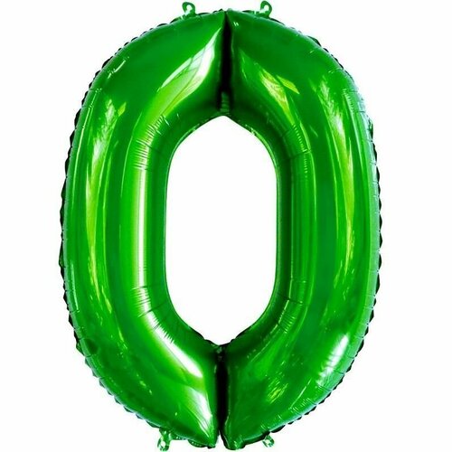 Воздушный шар, Весёлая затея, цифра 0 зеленый 86см