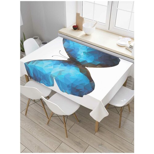 Скатерть прямоугольная JoyArty на кухонный стол "Бабочка в ночи" из оксфорда, 180x145 см