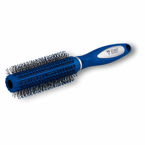 ZEBO/Круглая расчёска брашинг для укладки феном и объема волос синяя.