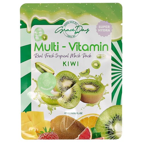Маска для лица GRACE DAY MULTI-VITAMIN с экстрактом киви (укрепляющая) 27 мл
