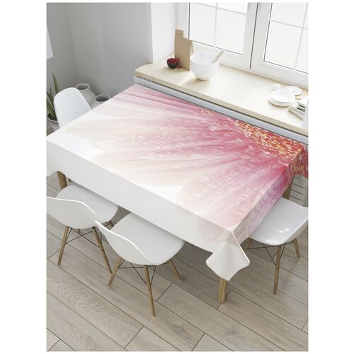Скатерть прямоугольная JoyArty на кухонный стол "Капельки росы на цветке" из оксфорда, 180x145 см