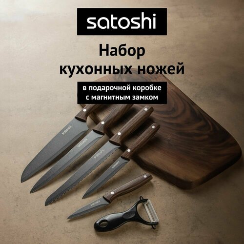Набор ножей кухонных в магнитной коробке, 6 предметов