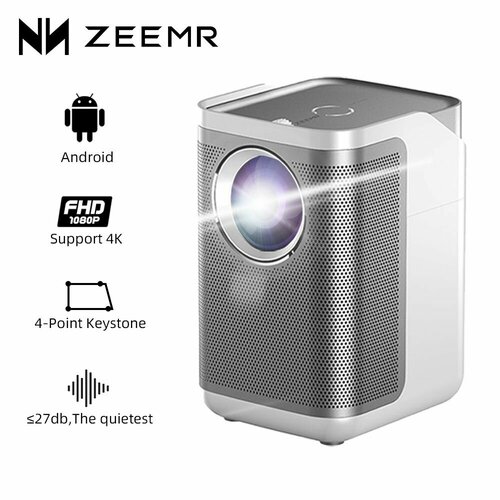 Проектор ZEEMR D1 Pro Android - оригинальный, поддерживает Full HD, 4K и 1080P. Мини-проектор для домашнего использования, портативный, с Wi-Fi, Bluetooth и встроенным динамиком.