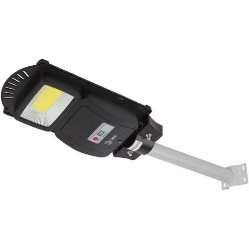 ЭРА консольный светильник на солнечной батарее с кронштейном Б0046792 светодиодный, 20 Вт, цвет арматуры: черный, цвет плафона бесцветный, 1 шт.
