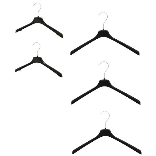 Вешалки Valexa набор (для детской одежды СМ-30, 300мм*28мм, 2 шт; блузочные СМ-45, 450мм*28мм, 3 шт.) черные