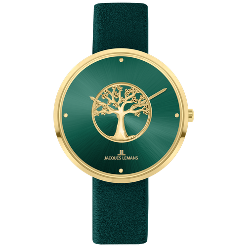 Наручные часы JACQUES LEMANS Design collection, зеленый, золотой