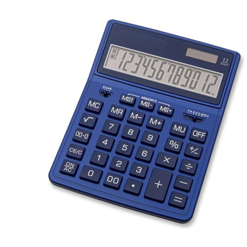 Калькулятор настольный 12-разр, 155*204*33мм, 2-е питание, темно-синий SDC-444XRNVE (1 шт.)
