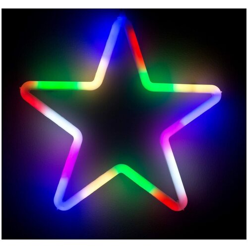 Фигура светодиодная "Звезда" 28х28х2 см, фиксинг, 220 В, мульти