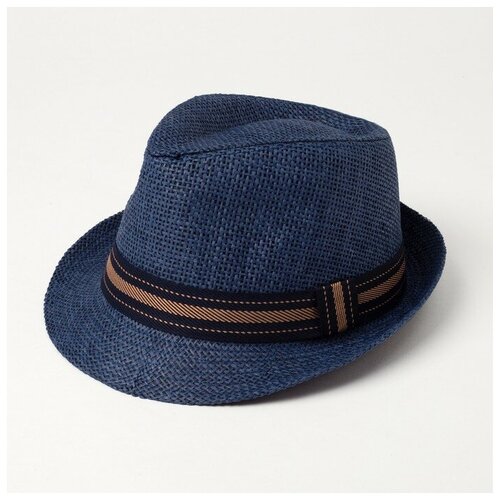 Шляпа мужская MINAKU "Пляж", размер 58, цвет синий./В упаковке шт: 1