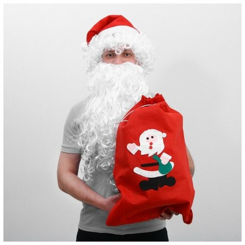 Карнавальный набор Деда Мороза. парик, борода, мешок сд. морозом, колпак 9405162