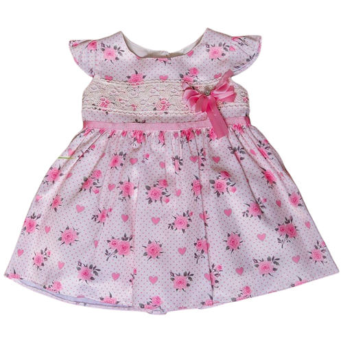 Платье MIE, размер 68 см- 6 мес., бежевый, розовый