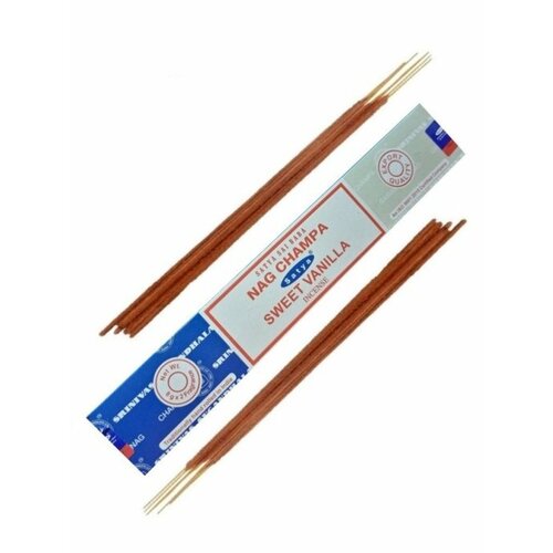 Satya COMBO NAG CHAMPA + SWEET VANILLA (Благовония комбо НАГ чампа + сладкая ваниль, Сатья), 16 г.