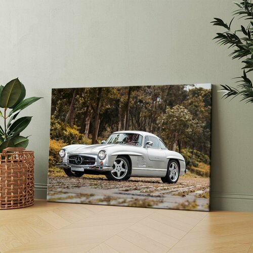 Картина на холсте (Mercedes-Benz 300 SL Gullwing) 20x30 см. Интерьерная, на стену.