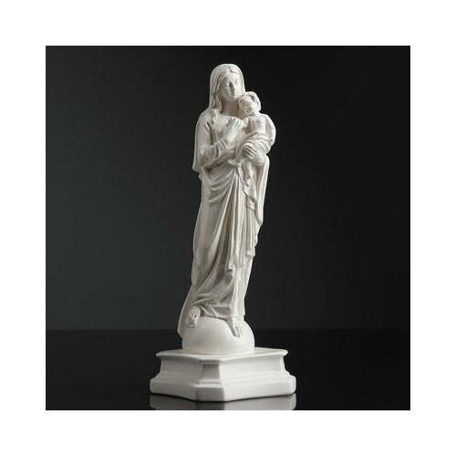 Фигура "Дева Мария с младенцем" белая 24см 1079149 .