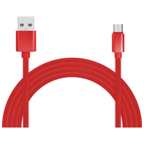 Кабель для зарядки и передачи данных JA-DC24 2м красный (в TPE оплётке, USB2.0/micro USB, поддержка QC 3.0, пропускная способность 2A)