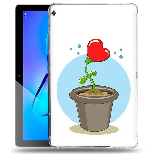 Чехол задняя-панель-накладка-бампер MyPads Растение любви 14 февраля для Huawei MediaPad M3 Lite 10 Wi-Fi/ LTE (BAH-AL00/W09) противоударный