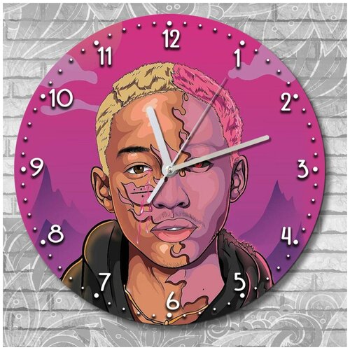 Настенные часы УФ музыка (music, rap, hip hop, sound, руки вверх, hands up, style, graffiti, life) - 2100