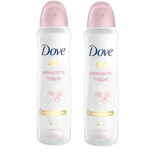 Dove DOVE антиперспирант-дезодорант аэрозоль нежность пудры с 1/4 увлажняющего крема, без спирта 150 мл, 150 мл, 2 шт.