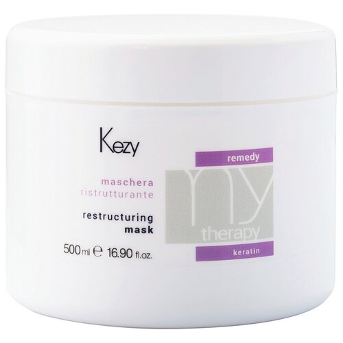 KEZY Mytherapy Restructuring Mask Маска для волос реструктурирующая с кератином, 1000 г, 500 мл, банка