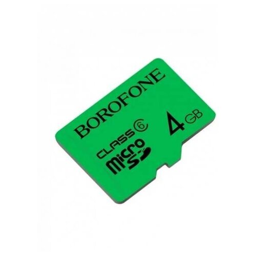 Карта памяти microSDHC BOROFONE, 4GB, зеленый