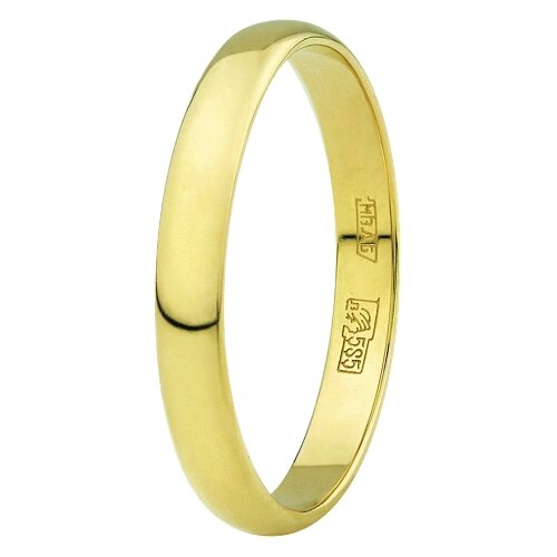 Кольцо обручальное Юверос, желтое золото, 585 проба, размер 20.5