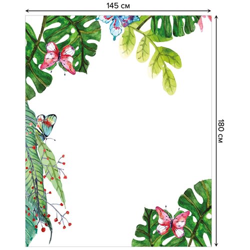 Скатерть прямоугольная JoyArty "Тропический цвет" из сатена, 180x145 см