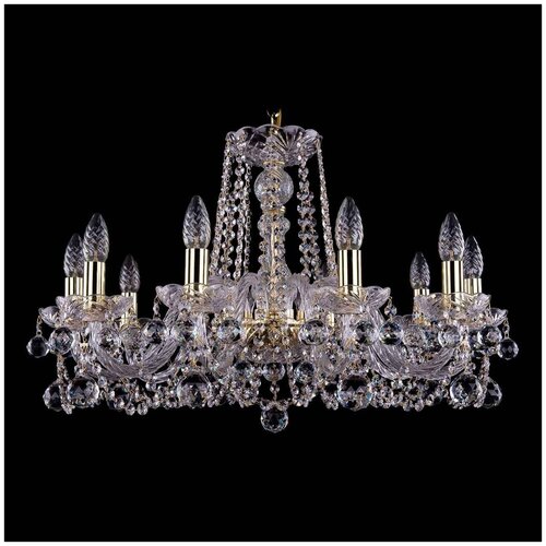 Люстра Bohemia Ivele Crystal 1402 1402/10/240/G/Balls, E14, 400 Вт, кол-во ламп: 10 шт., цвет: бесцветный