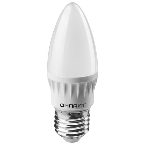 Лампа светодиодная LED матовая Онлайт Promo, E14, C37, 10 Вт, 4000 K, холодный свет