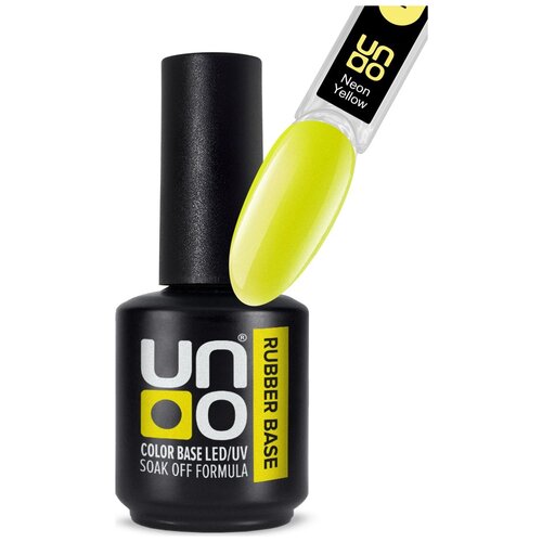 UNO Базовое покрытие Neon Color Rubber Base, neon yellow, 12 г