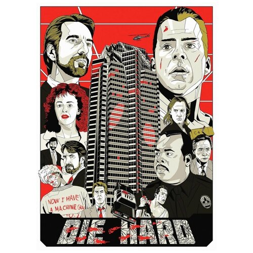 Плакат, постер на холсте Die Hard, Крепкий орешек. Размер 30 х 42 см