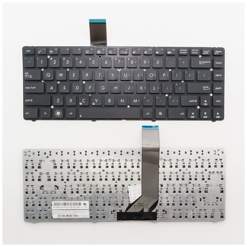 Клавиатура для ноутбука Asus A45 черная без рамки, плоский Enter