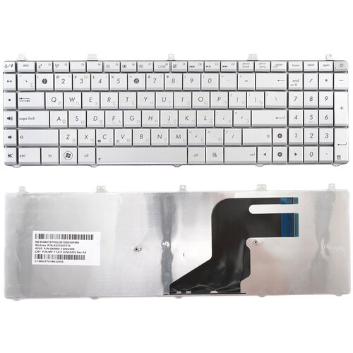 Клавиатура для ноутбука Asus N55, русская, серебристая