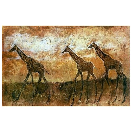Постер на холсте Жирафы (Giraffes) №1 63см. x 40см.