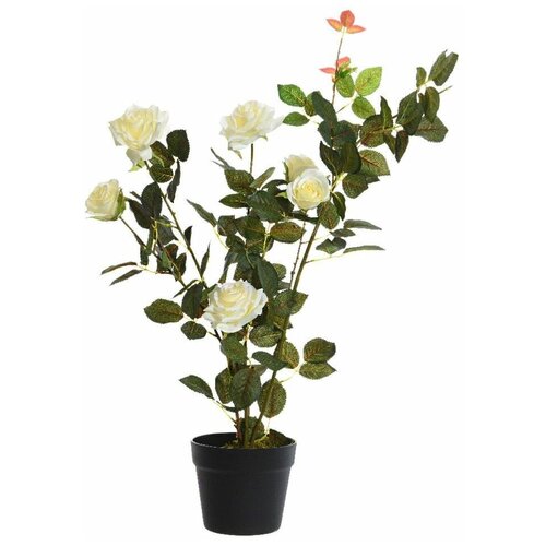 Kaemingk Искусственный цветок в горшке Белоснежная Роза Меррил 80 см 800035
