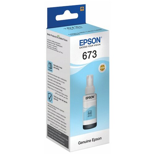 Чернила EPSON 673 (T6735) для СНПЧ Epson L800/L805/L810/L850/L1800, светло-голубые, оригинальные, C13T67354A/598