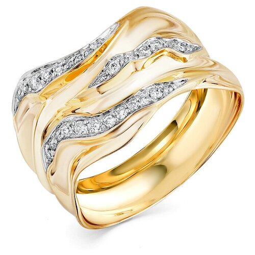 Кольцо Master Brilliant, желтое золото, 585 проба, бриллиант, размер 18