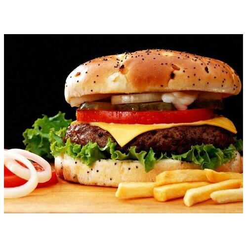 Постер на холсте Гамбургер (Hamburger) 67см. x 50см.