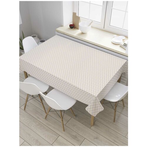 Скатерть прямоугольная JoyArty на кухонный стол "Текстильные зигзаги" из оксфорда, 180x145 см